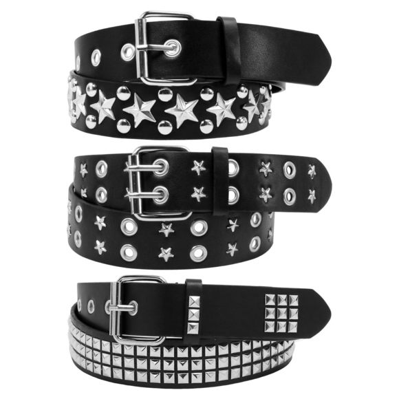 Drаbроі | Accessories | 3pcs Black Studded Belt Set Y2k Star Belt ...